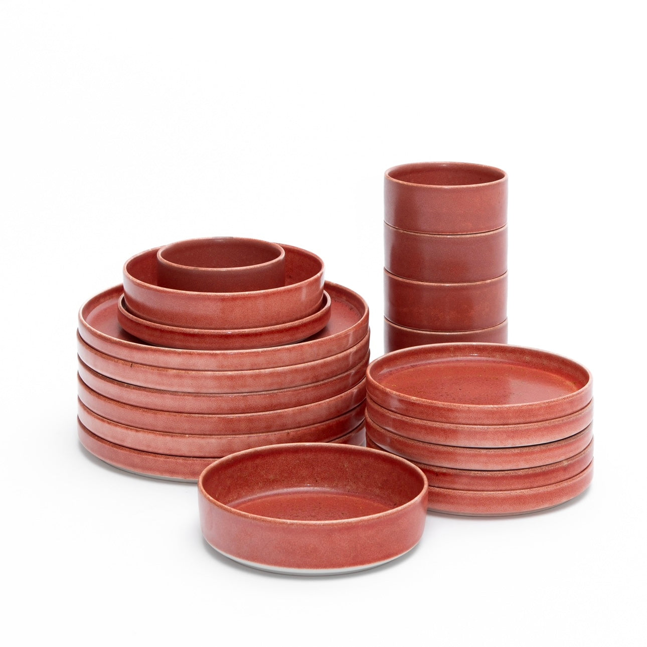 PLAIN RUST 24-Piece Dinnerware Set